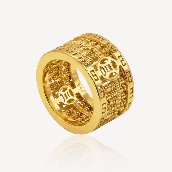 916 Gold Thick Coin Abacus Ring – Top Gold Shop